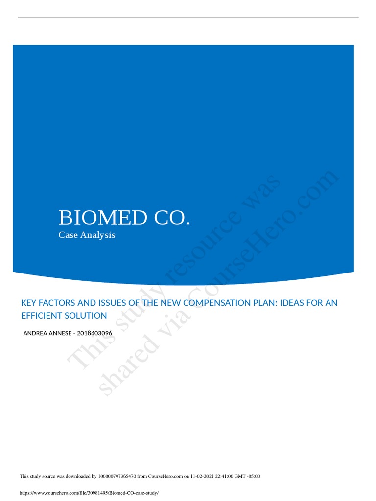 Biomed Co.: This Study Resource Was | PDF | Incentive | Goal