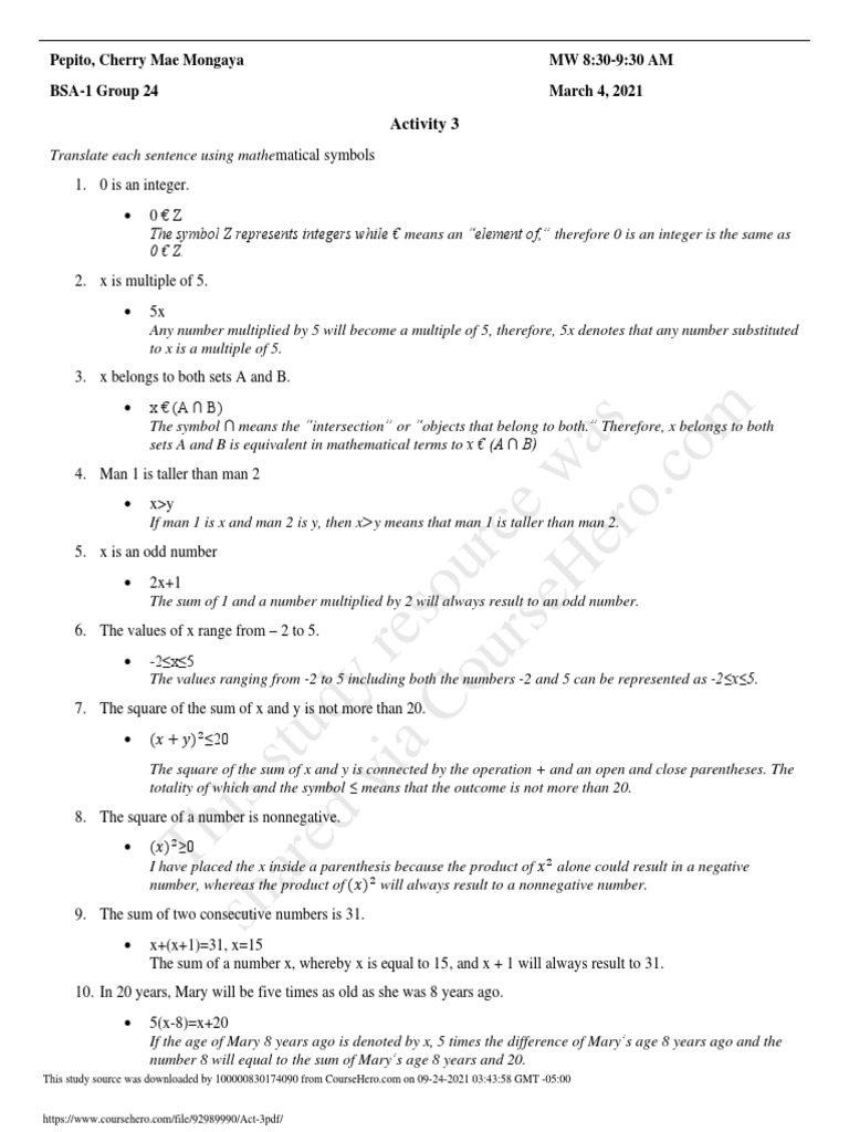 Mathematical Symbol Translation Guide | PDF | Numbers | Mathematical ...