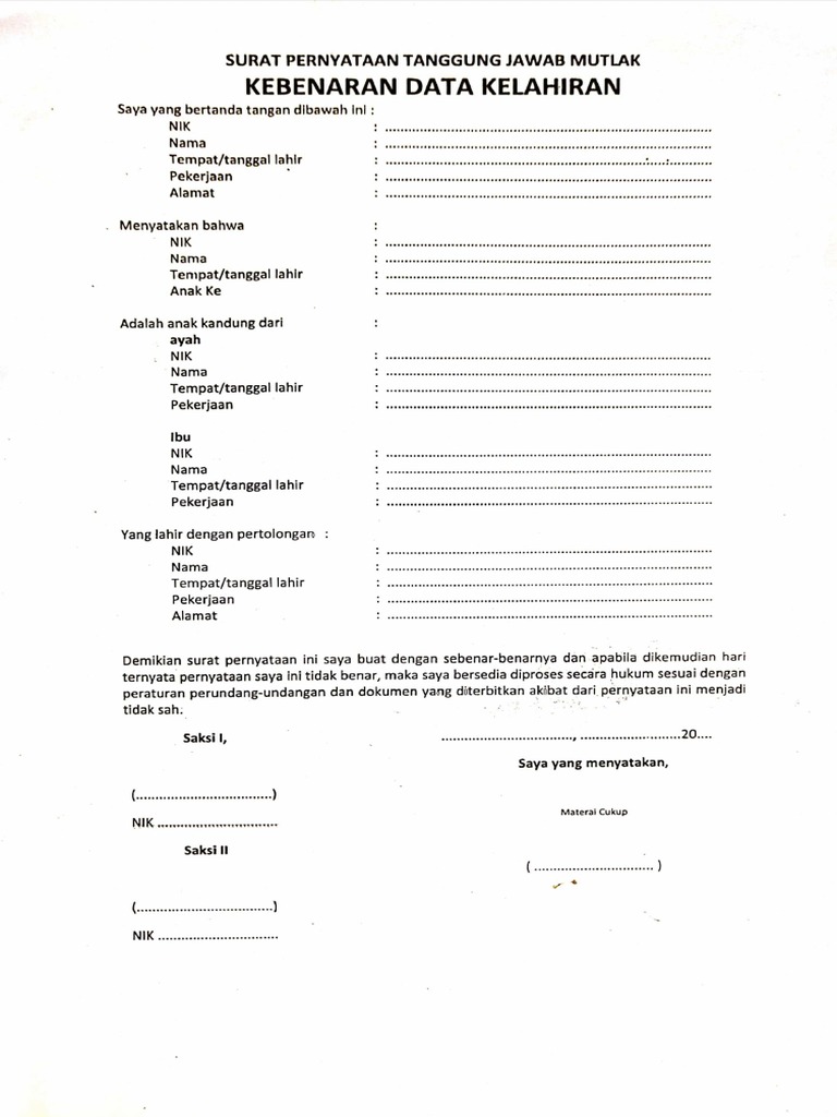 SPTJM Kelahiran | PDF
