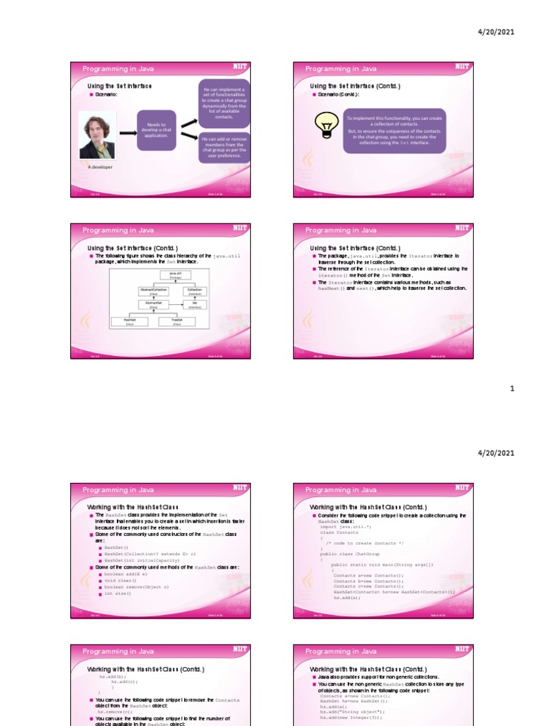 Programming in Java Programming in Java: Using The Set Interface Using ...