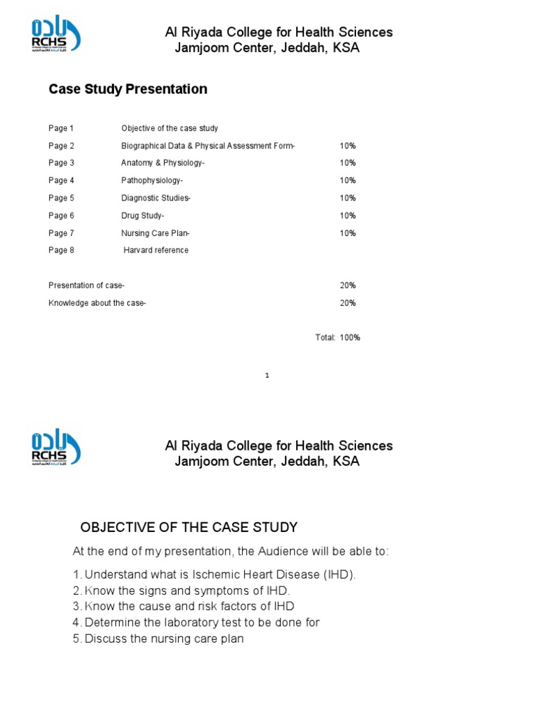 Case Study Ischemic Heart Disease | PDF | Pain | Injection (Medicine)