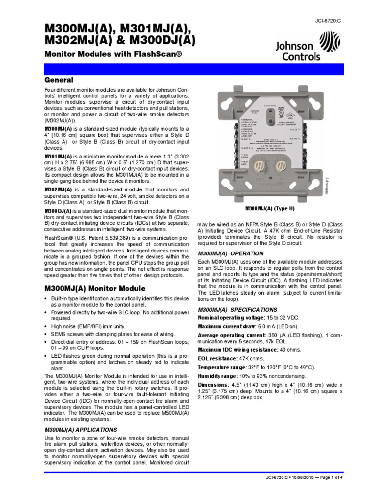 M300Mj (A), M301Mj (A), M302Mj (A) & M300Dj (A) : Monitor Modules With ...
