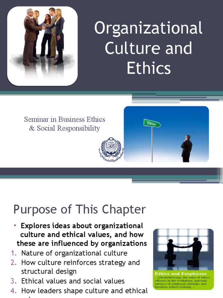 Business Ethics - Org. Culture | PDF | Organizational Culture | Value ...