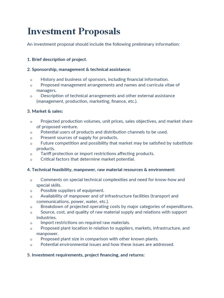 Private Equity Investment Proposal Guide | PDF | Market (Economics ...