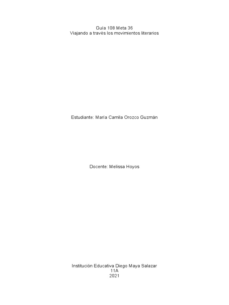 Guía 108 Meta 36 OK | PDF | Romanticismo | Era de iluminacion