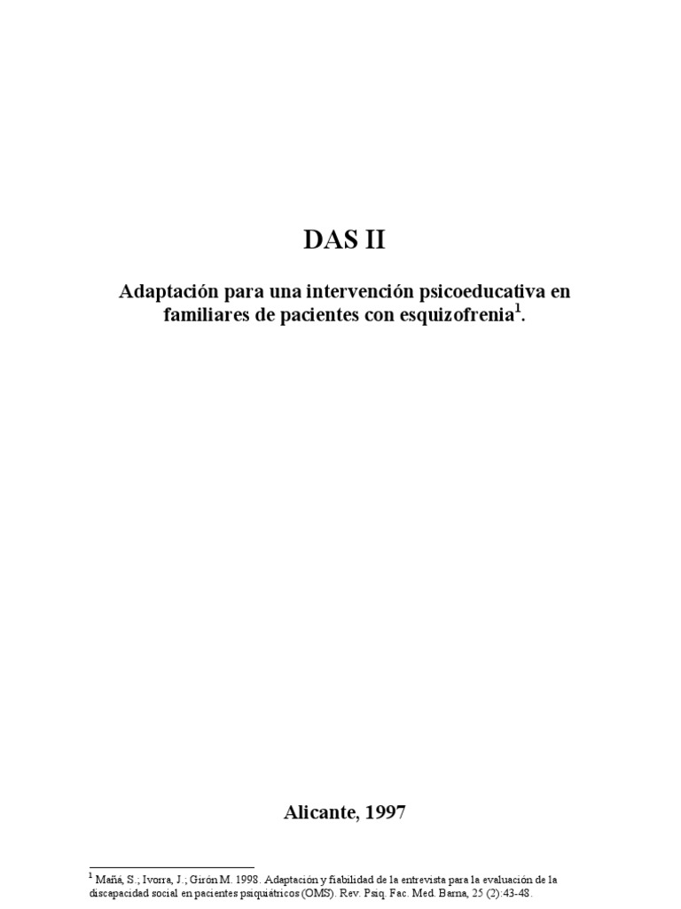 DAS II Version Completa | PDF | Trastorno mental | Familia