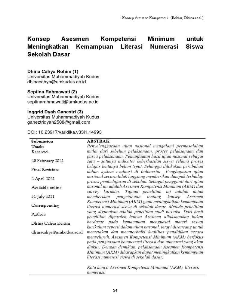 "AKM: Tingkatkan Literasi Numerasi SD" | PDF