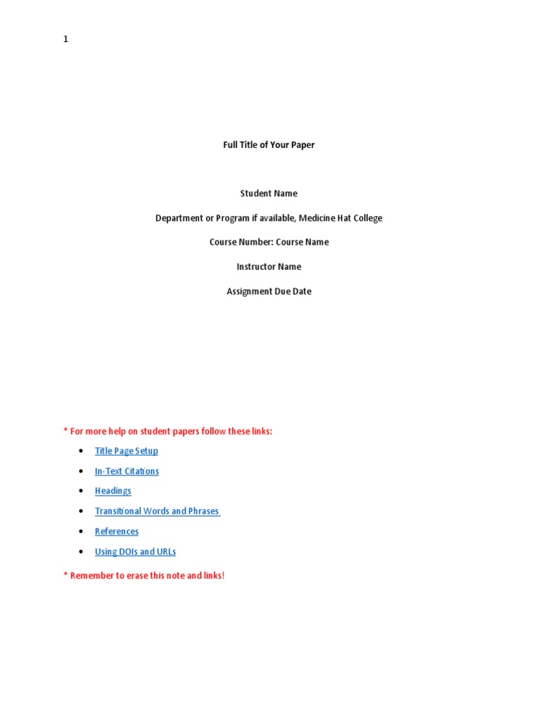 APA Template For MS Word Updated Nov 13 2020 | PDF | Apa Style | Citation