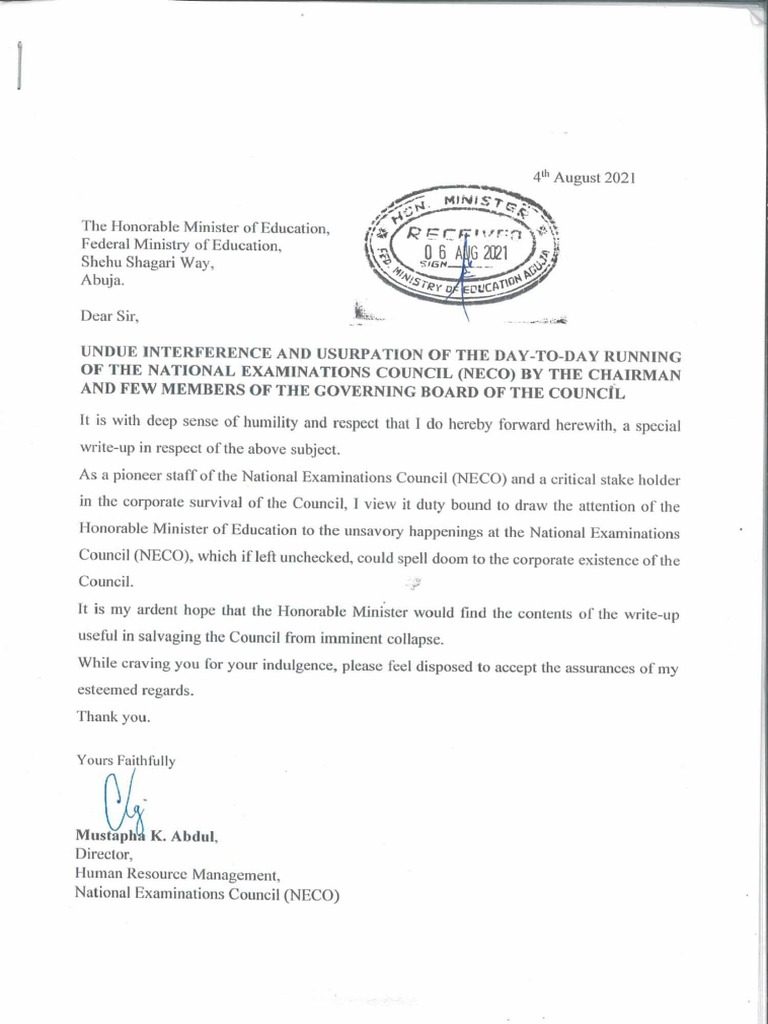 MR Mustapha Minister Submission | PDF