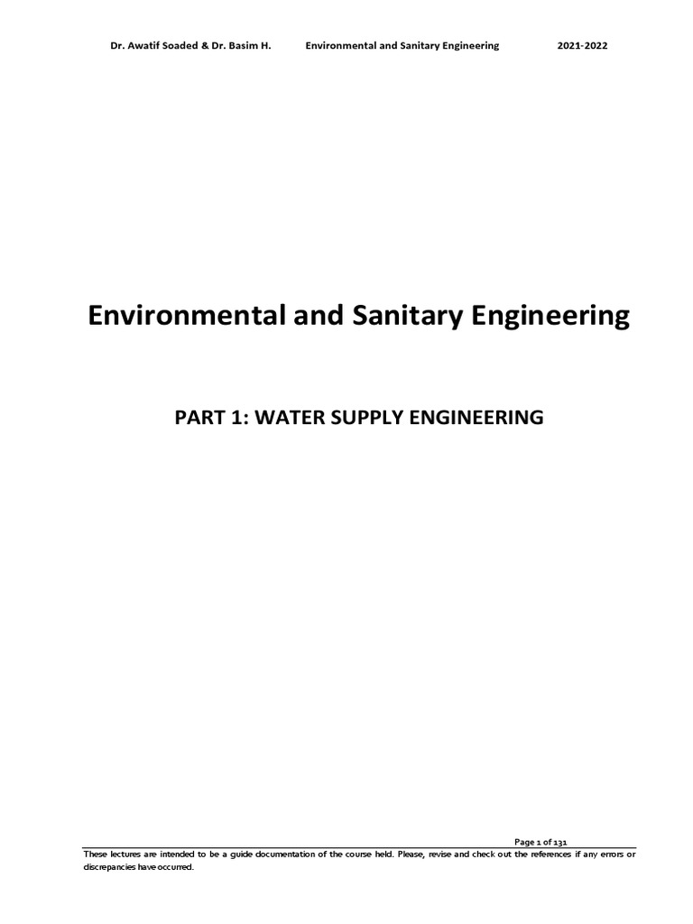 0a11 Lecture Notes of Water Supply Engineering 2021-2022 | PDF | Water ...