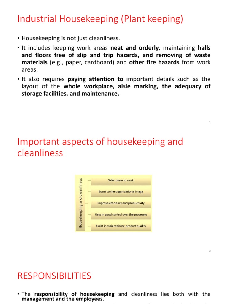 Industrial Housekeeping Essentials | PDF | Housekeeping | Machines