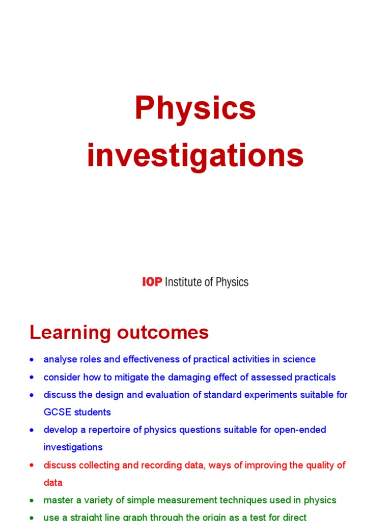 Physics Practical Work | PDF | Scientific Method | Physics