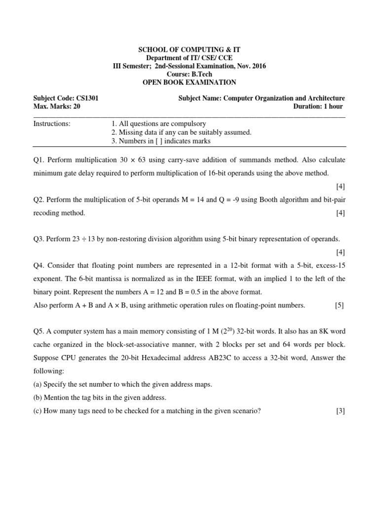 Content - Name 2nd Sessional - PDF - Type Papers - Subject CS1301 - Size 8190 - Author Admin ...