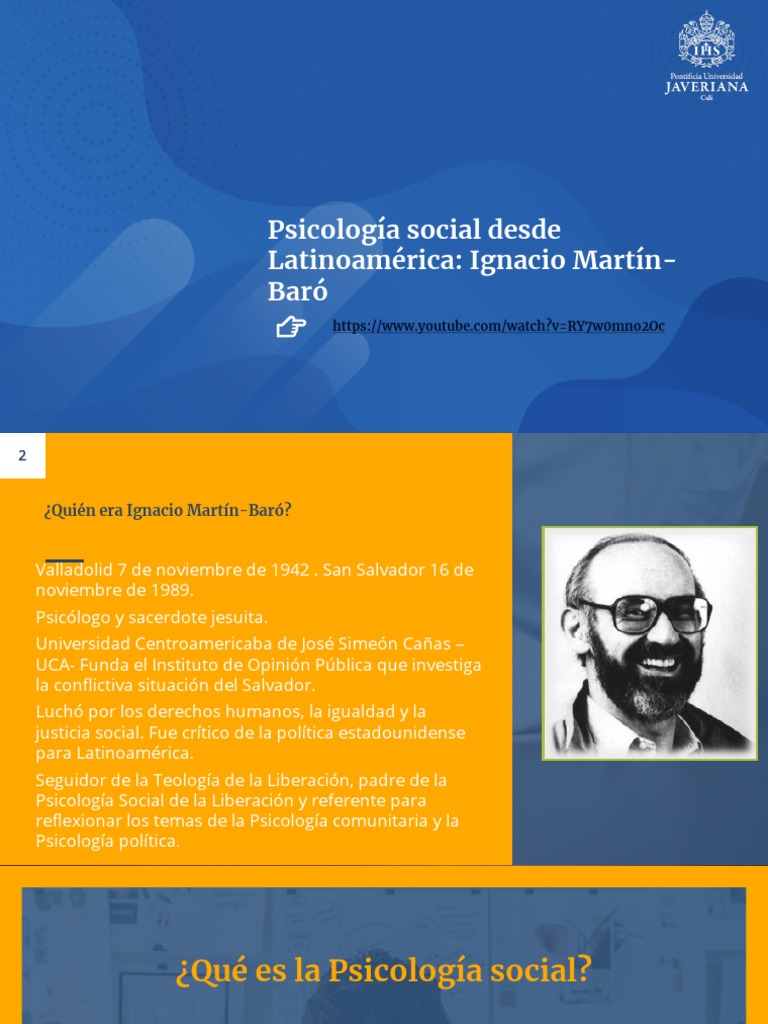 Psicología Social y Martín-Baró | PDF | Psicología Social | Conceptos ...