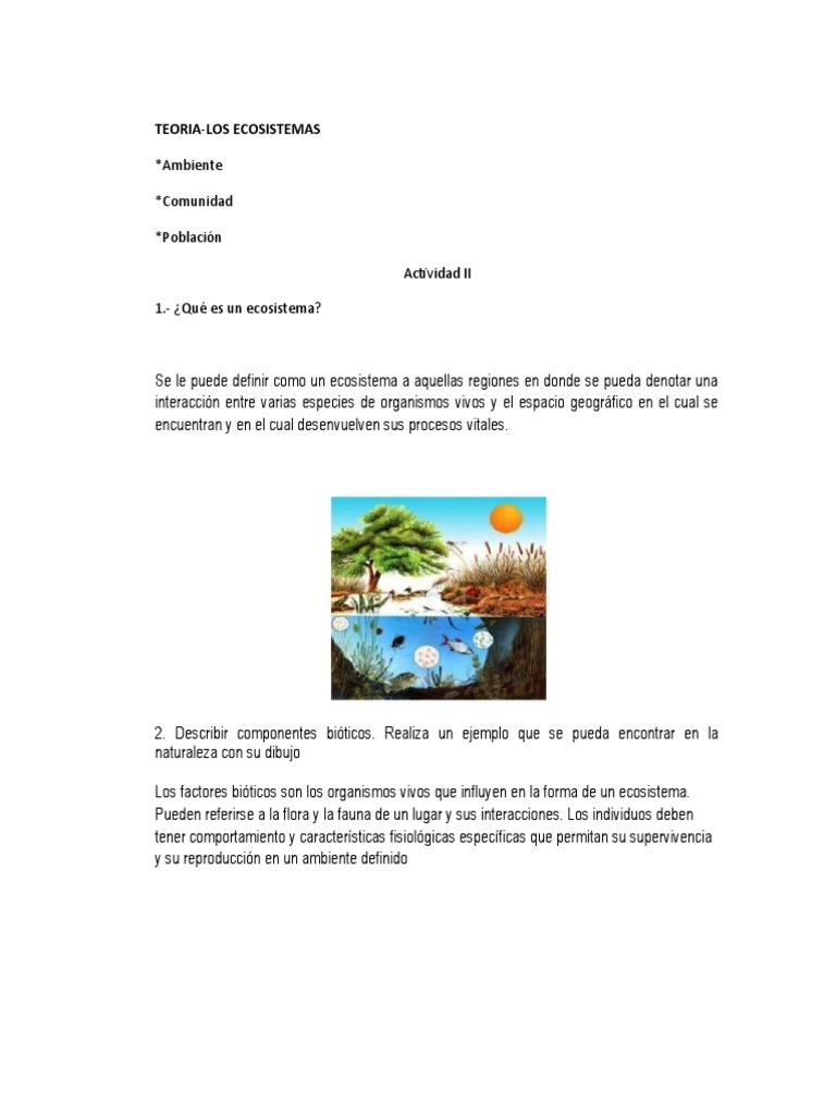 Teoria Los Ecosistemas | Descargar gratis PDF | Ecosistema | Organismos