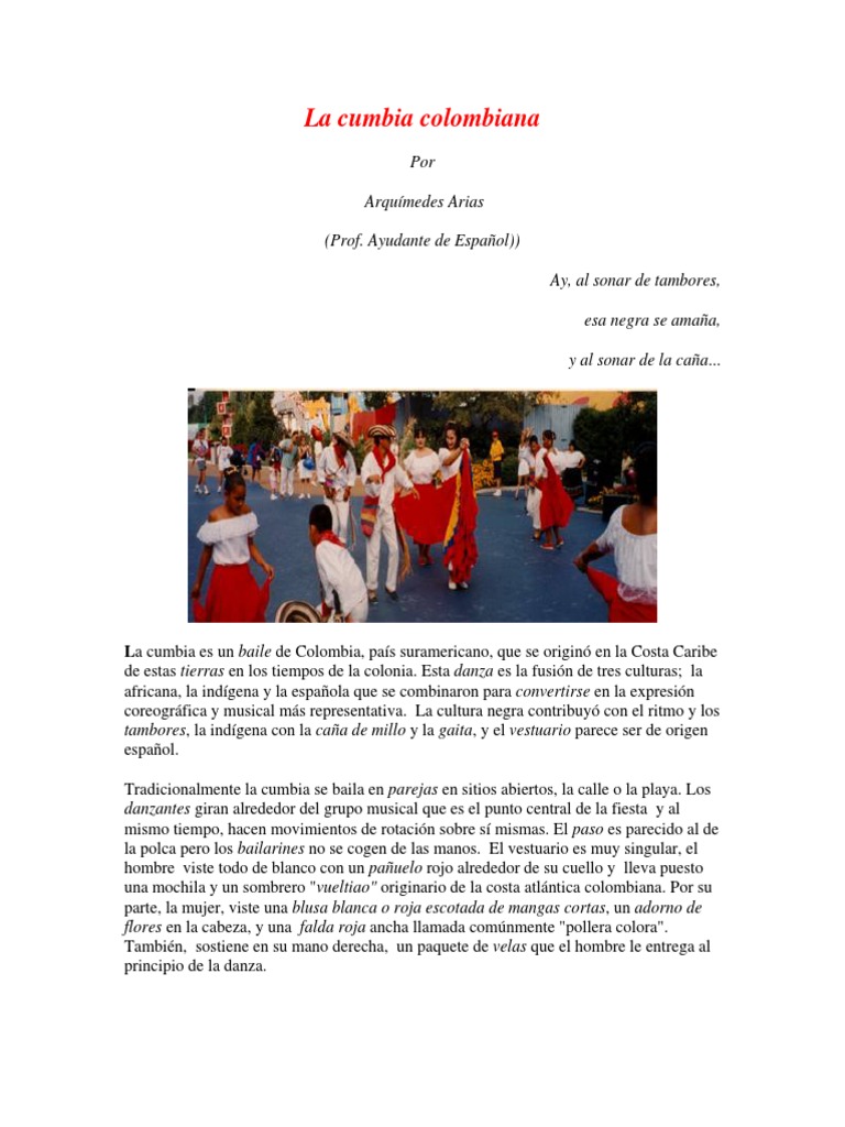 La Cumbia: Fusión Cultural Colombiana | PDF | Musica Latinoamericana ...
