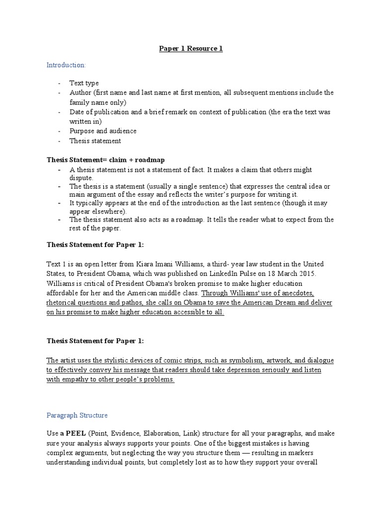 Paper 1 Resource 1 | PDF | Essays | Thesis