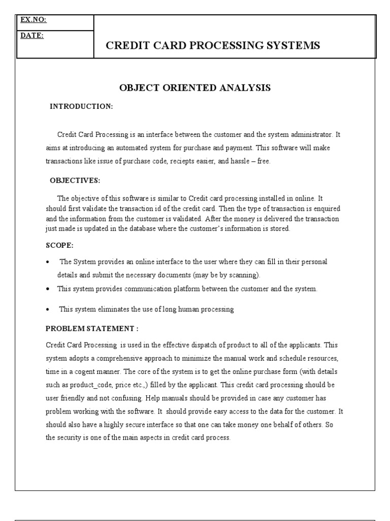 Credit Card Processing System Design | PDF | Software Testing | Unit ...