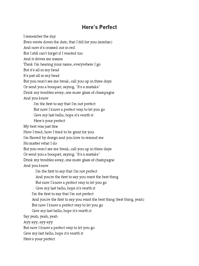 Here's Perfect | PDF | Poetry