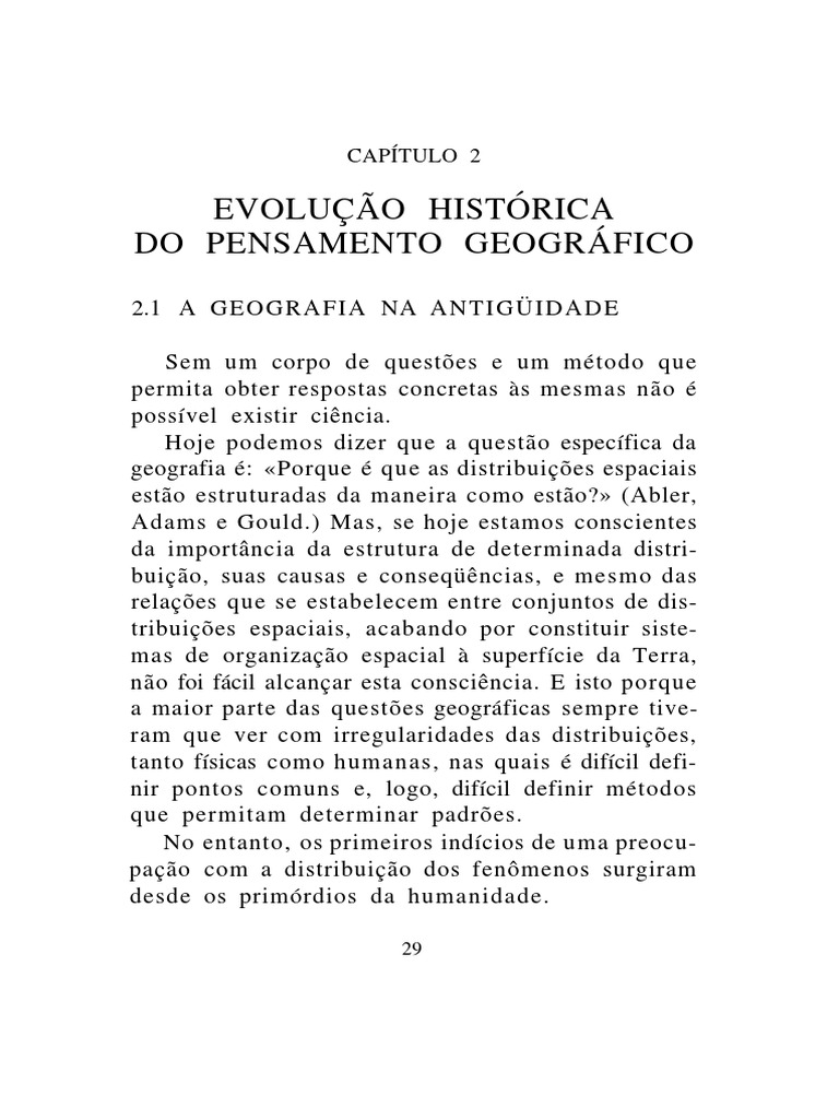 1 Evolução Histórica Do Pensamento Geográfico Pdf Geografia