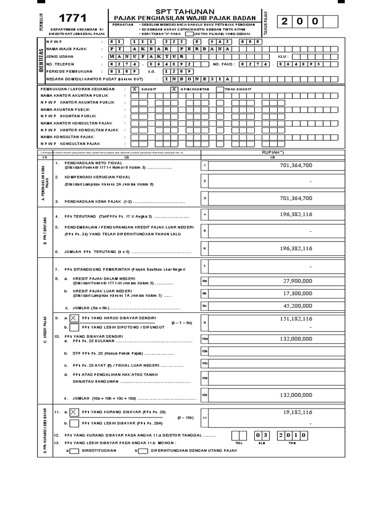 SPT 1771 Perpajakan | PDF