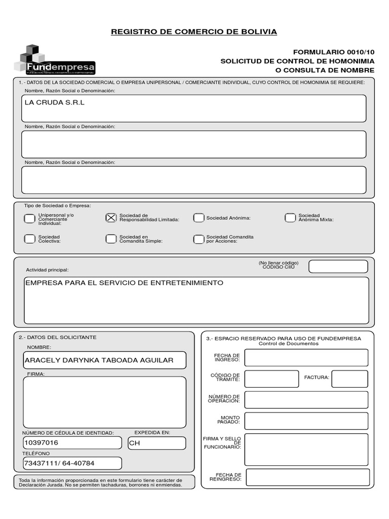 Formulario 0010 | PDF | Business