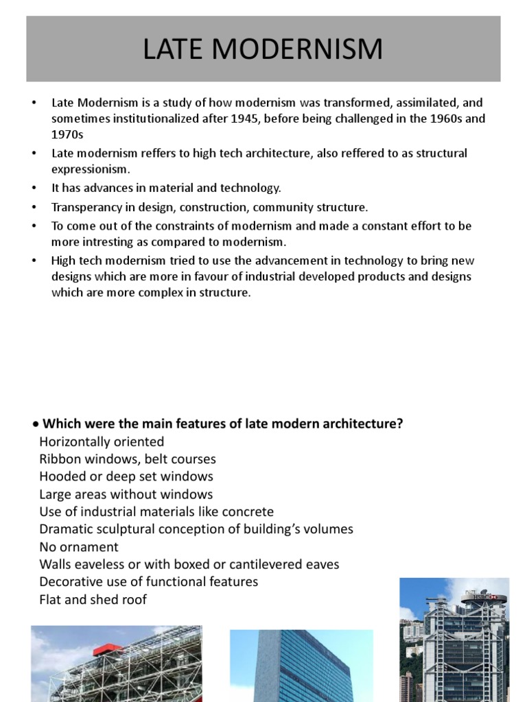 Modernism in Architecture | PDF | Architectural Design | Architecture