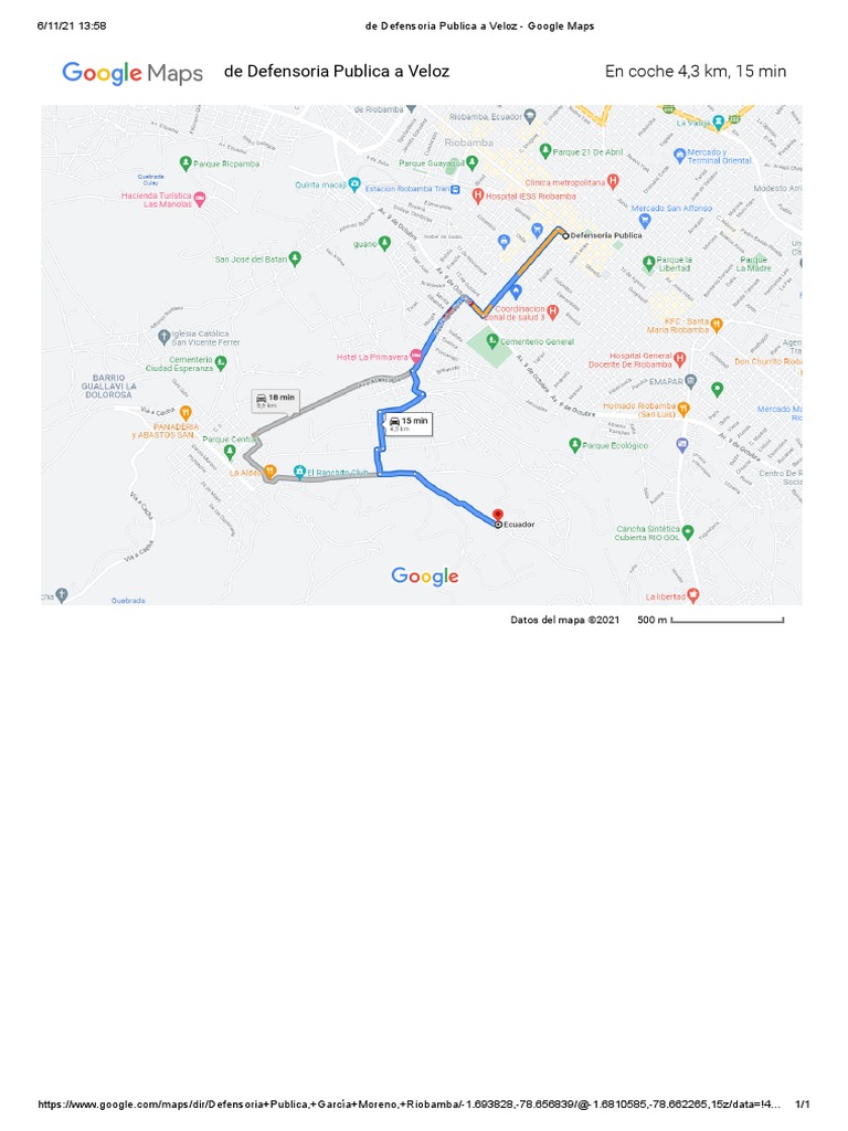Ruta de Defensoria Pública a Veloz | PDF