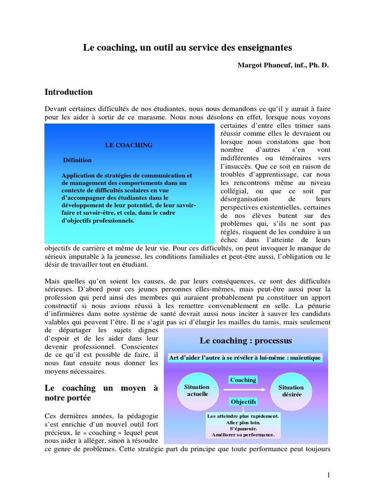Coaching scolaire : un outil essentiel | PDF | Motivation | Motivant
