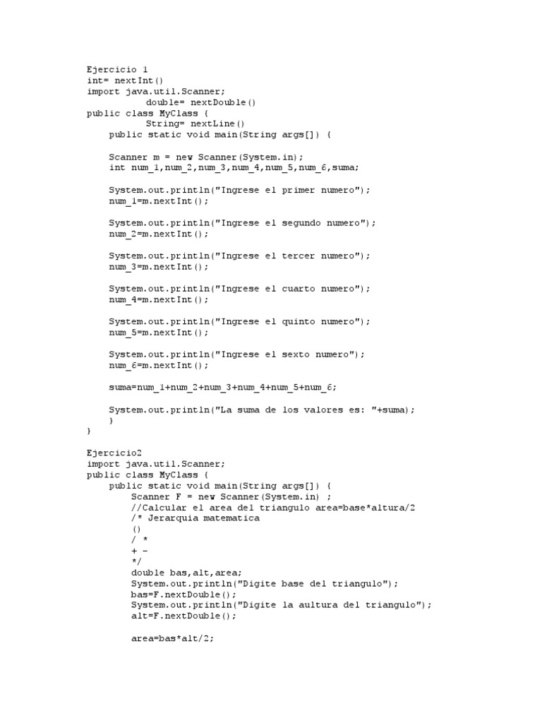Ejercicios Programacion | Descargar gratis PDF | Planetas | Java ...