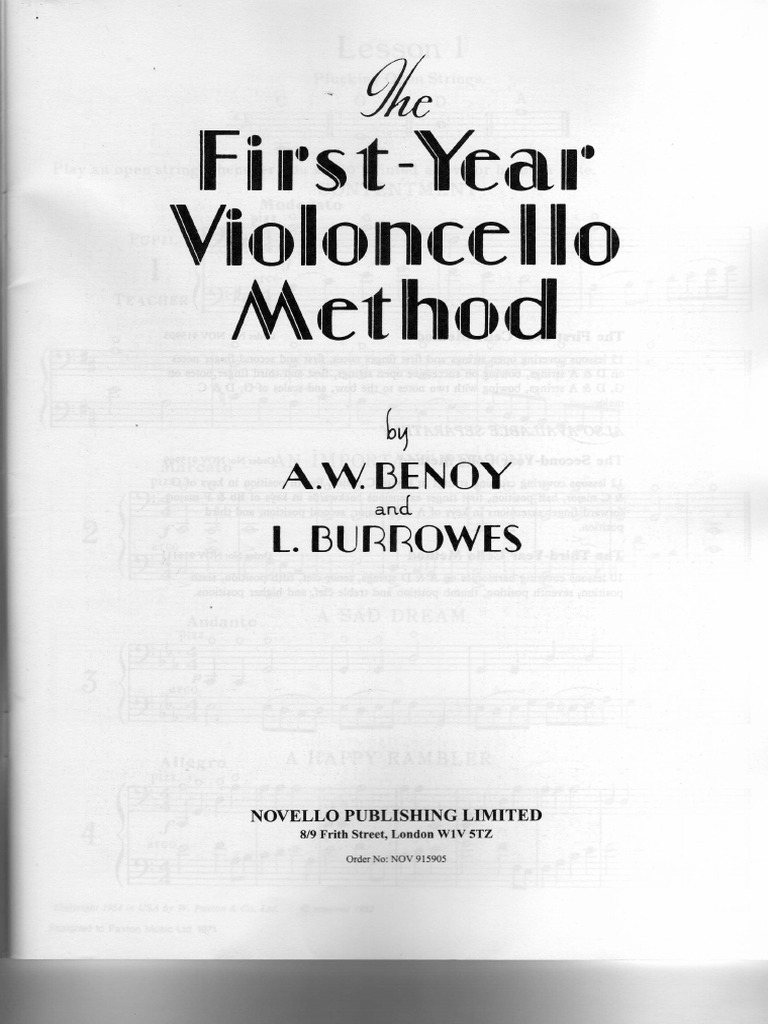The First Year Violoncello Method | PDF