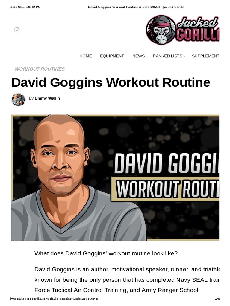 David Goggins' Workout Routine & Diet (2021) - Jacked Gorilla | PDF ...