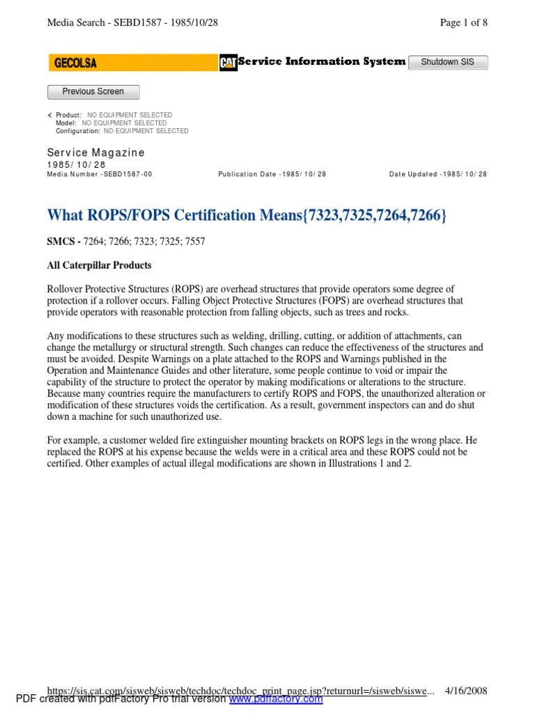 What ROPS FOPS Certification Means | PDF | Force