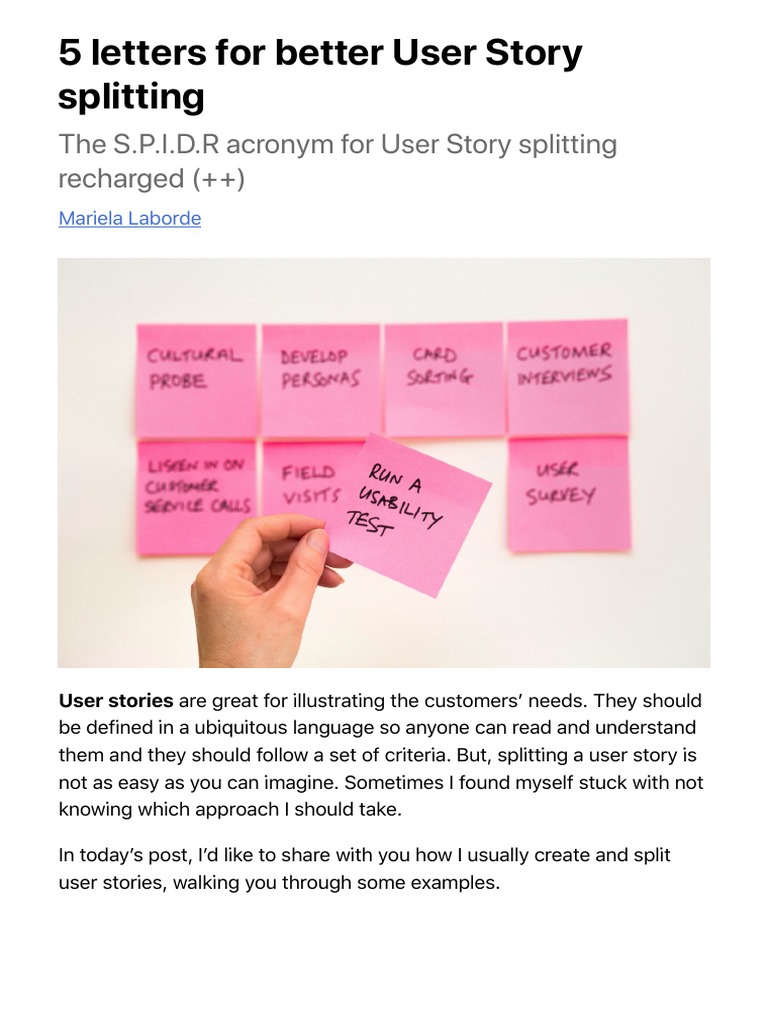 User Story Splitting Guide | PDF | User Interface | Information Age
