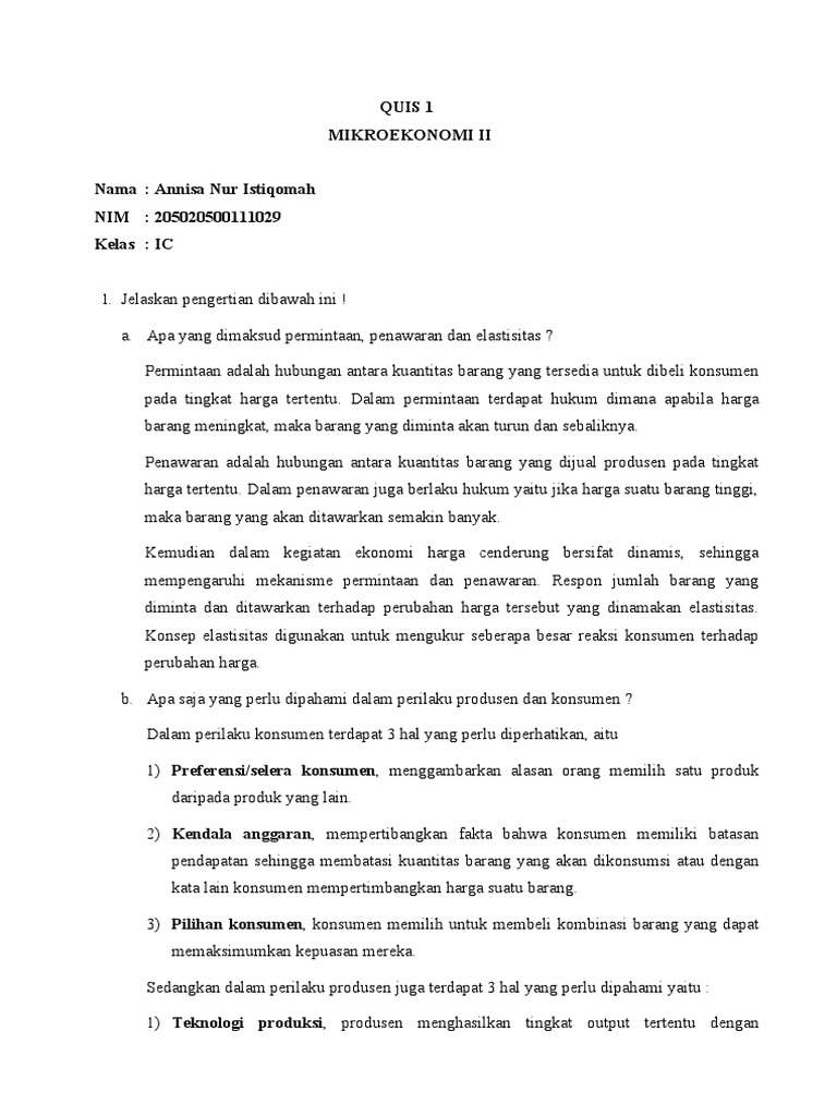 Annisa Nur Istiqomah - 205020500111029 - MIKRO2 | PDF