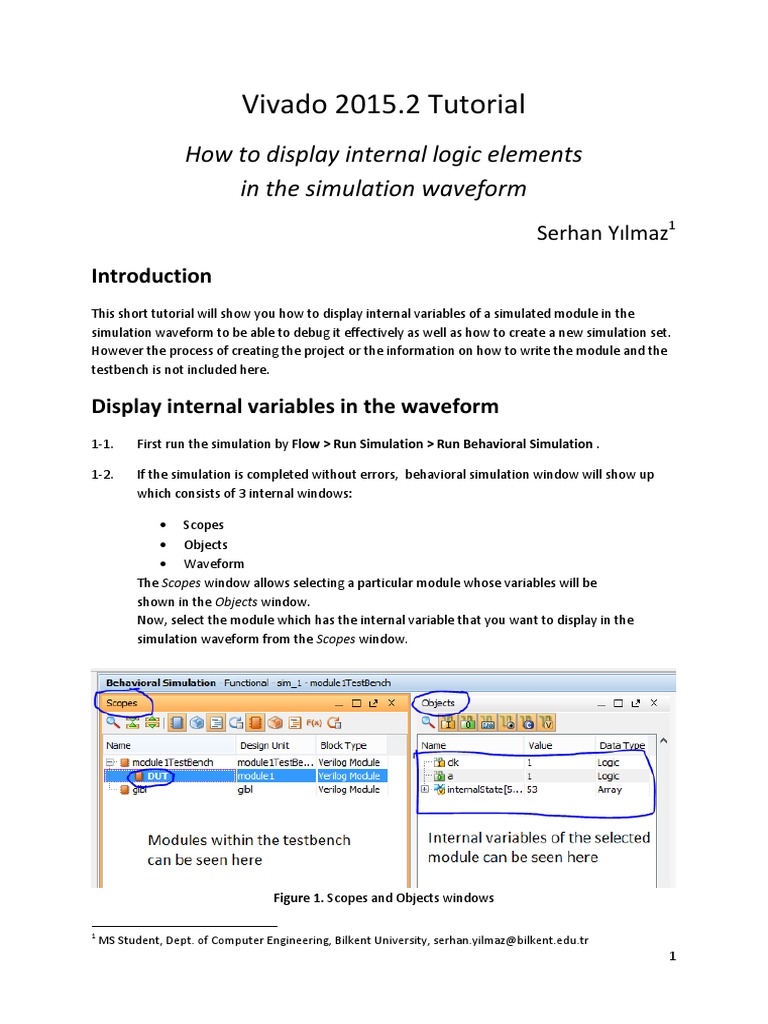 Vivado 2015.2 Tutorial: How To Display Internal Logic Elements in The Simulation Waveform | PDF ...