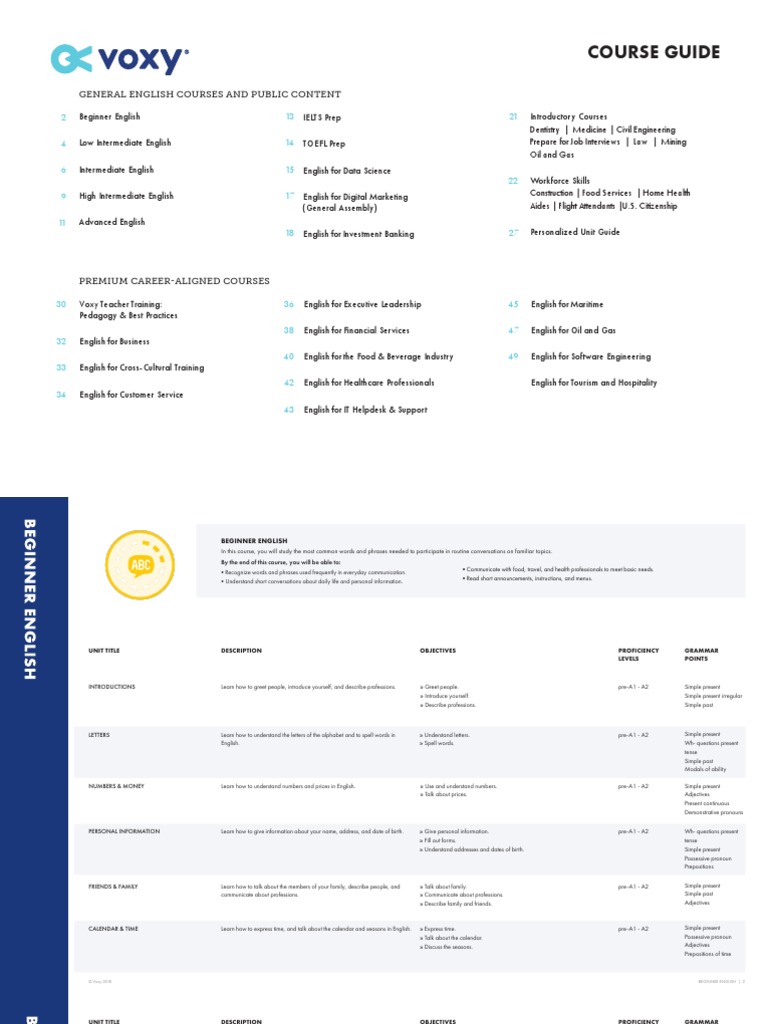 Voxy Courses | PDF | English Language | Verb