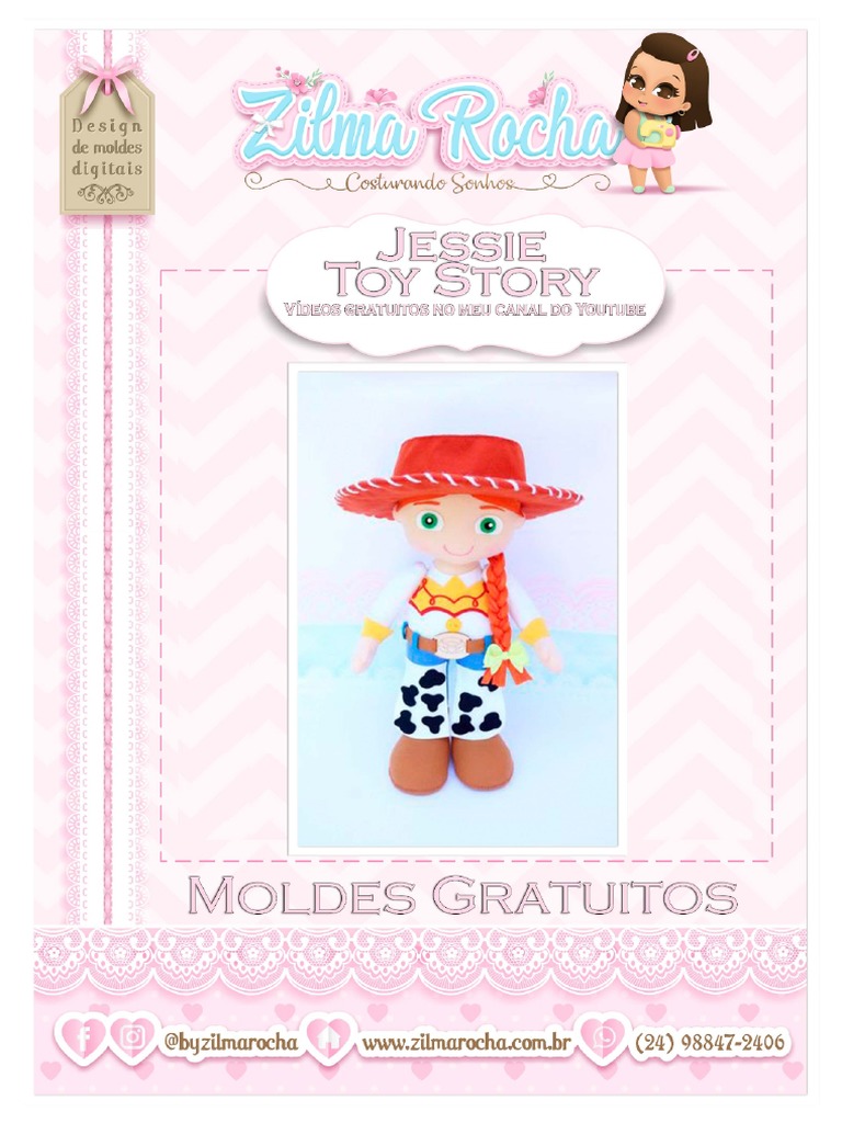 Apostila de Moldes Digitais Gratuita Zilma Rocha - Jessie Toy Story ...
