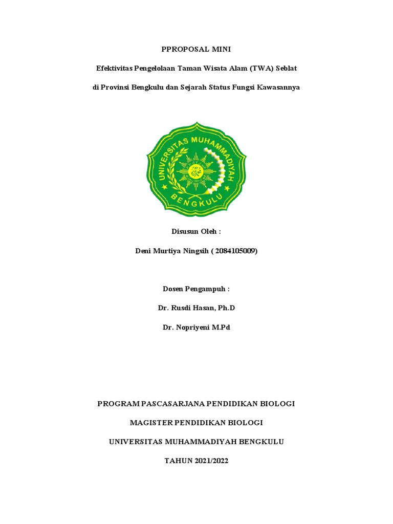 Proposal Mini Deni Murtiya Ningsih | PDF | Teknologi & Rekayasa