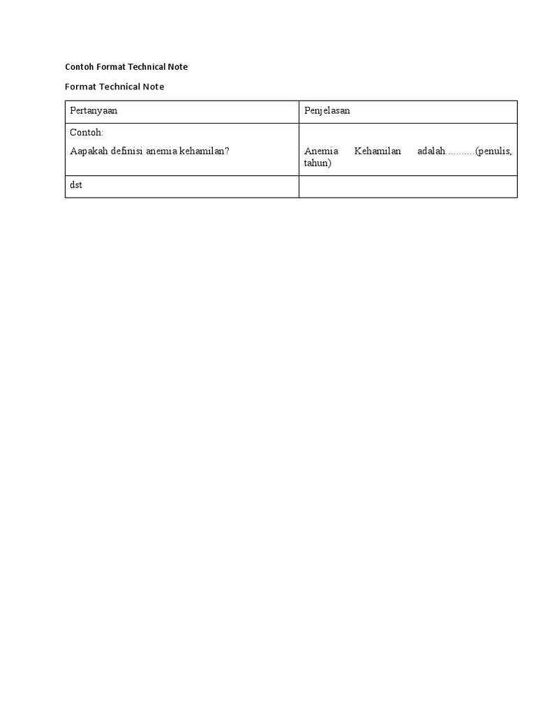 Contoh Format Technical Note | PDF