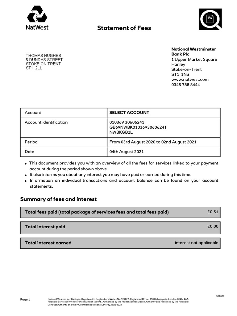 Correspondence | PDF | Overdraft | Fee