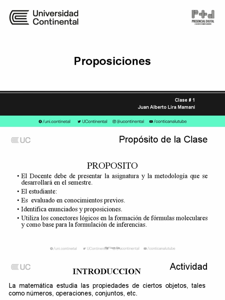 Semana 1 Proposiciones | PDF | Proposición | Metalogica