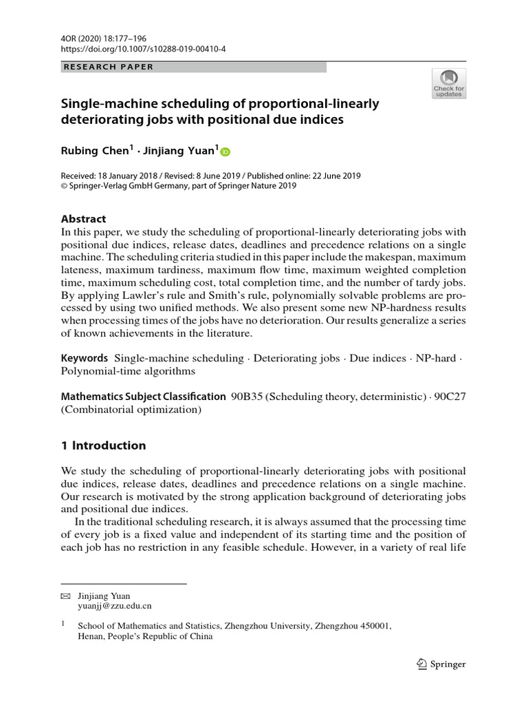 Single-Machine Scheduling of P | Download Free PDF | Time Complexity | Mathematics