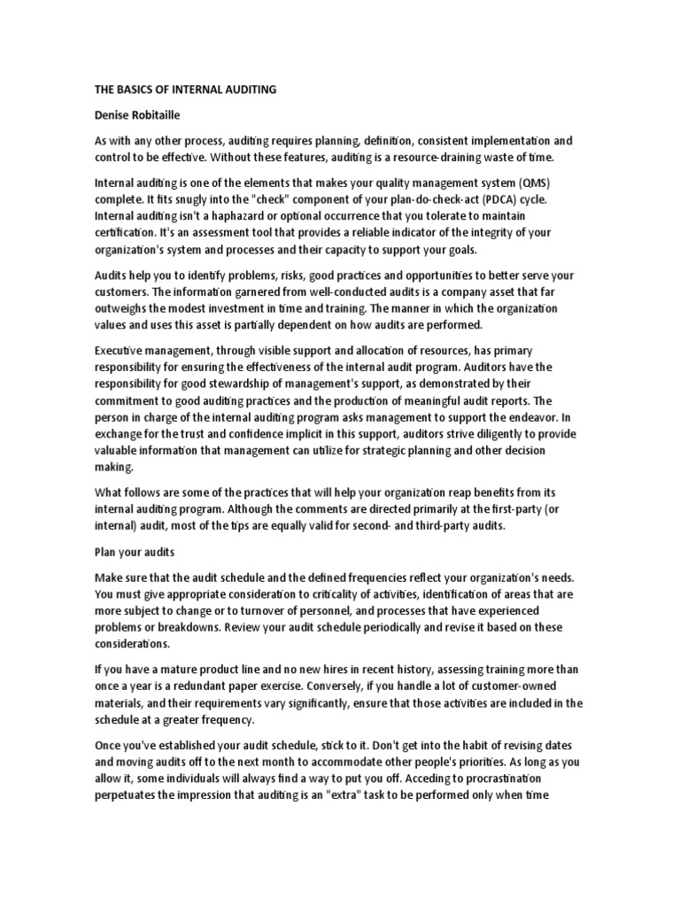 The Basics of Internal Auditing | PDF | Audit | Internal Audit