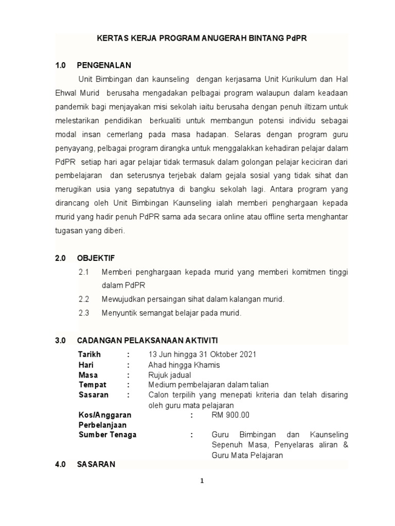 KERTAS - KERJA - Kemenjadian - Murid PDPR 3.0 2021 TS 25 | PDF