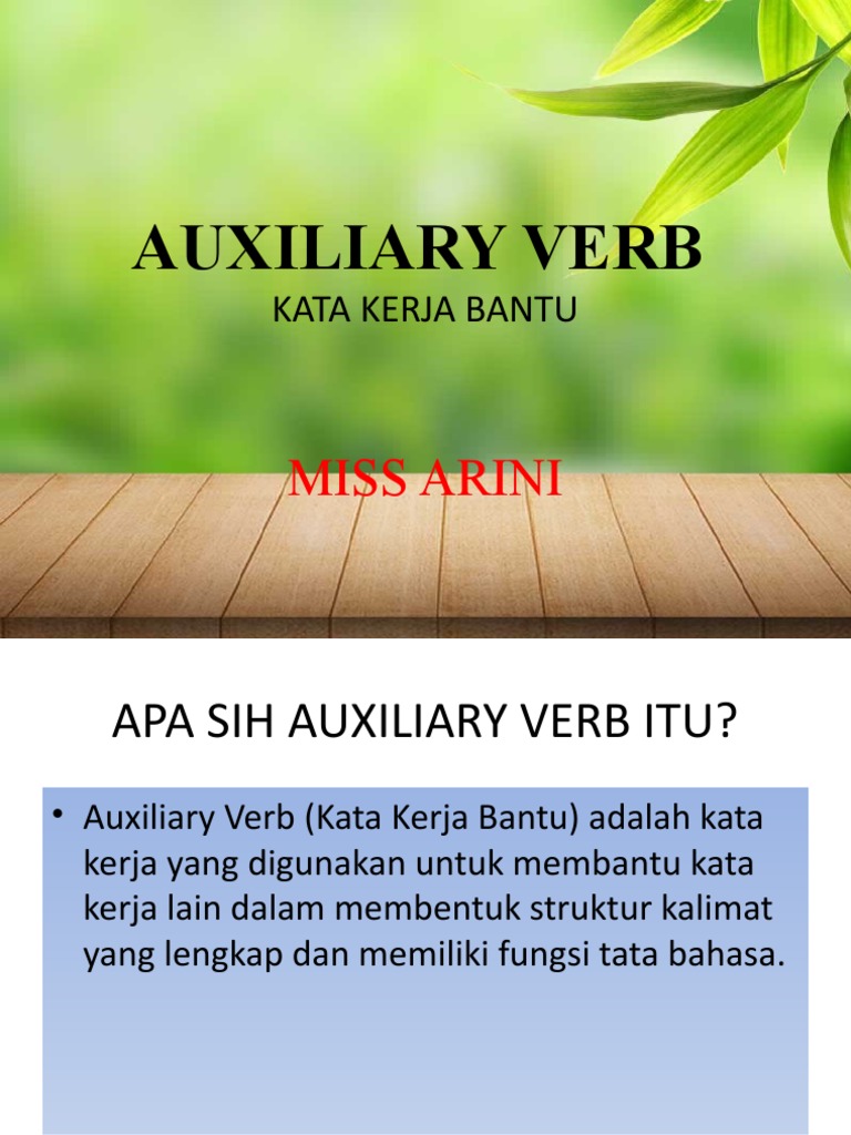 Auxiliary Verb | PDF