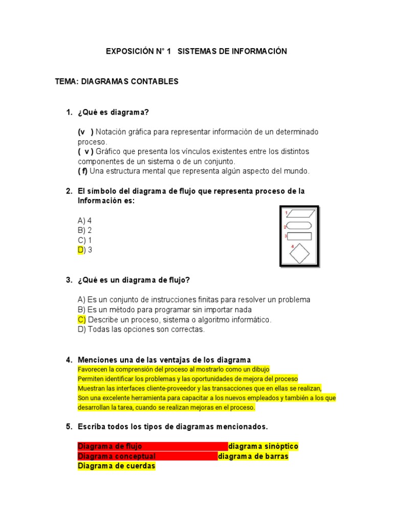 Cuestionario Diagrama | PDF