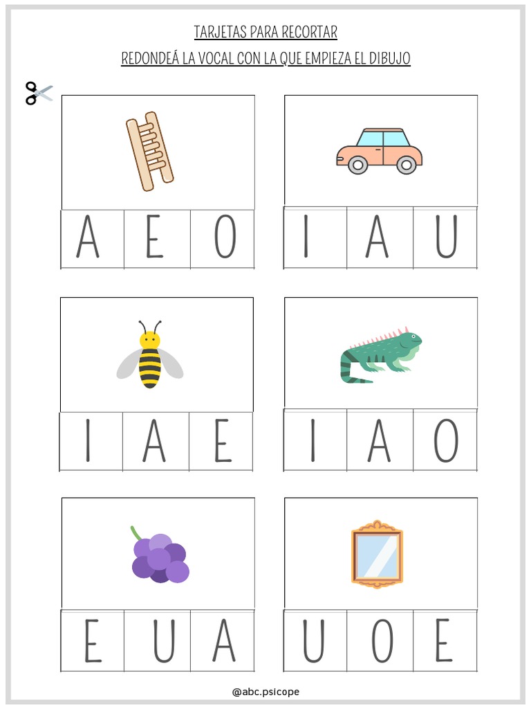 Tarjetas de Vocales | PDF