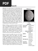 Mercury Fact Sheet | PDF | Mercury (Planet) | Orbit