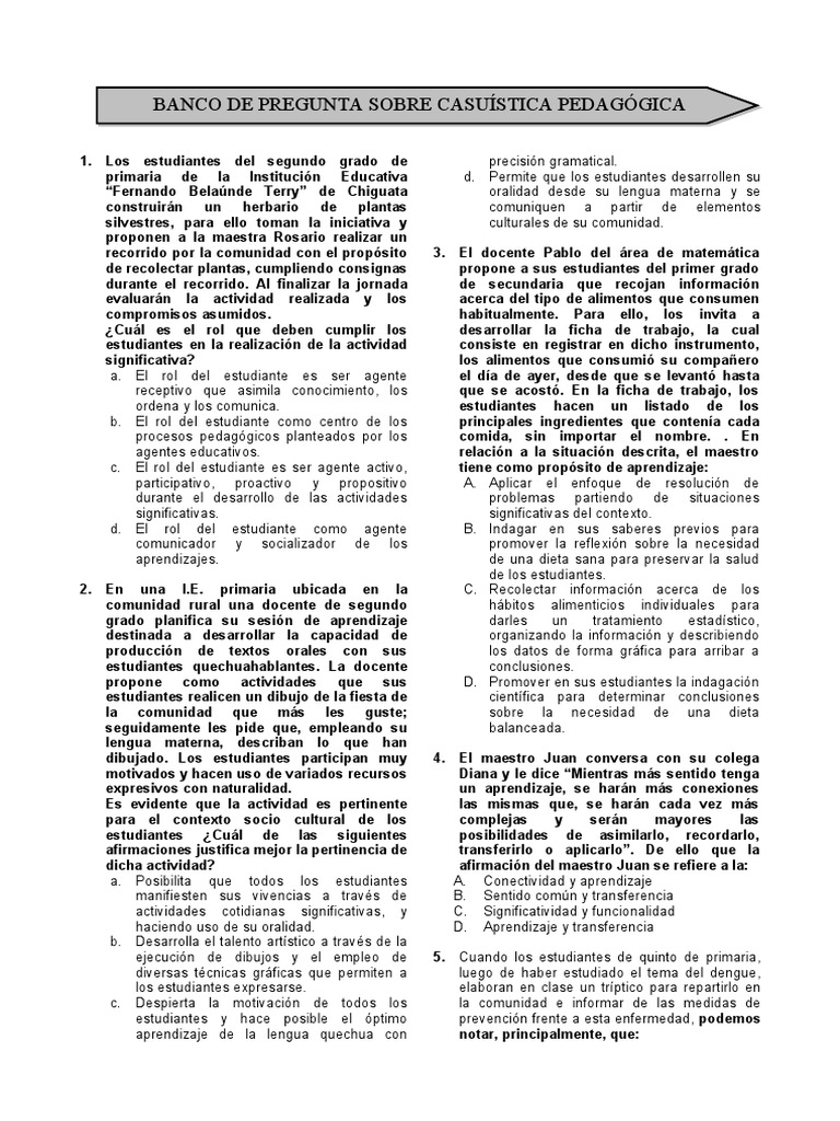 Casuistica Inicial 04 | PDF | Aprendizaje | Maestros